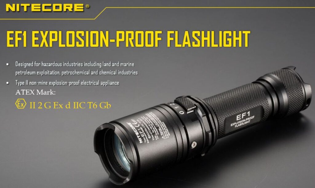 NITECORE EF1 830 Lumen Explosion-proof (ATEX Torchlight) LED Tactical ...